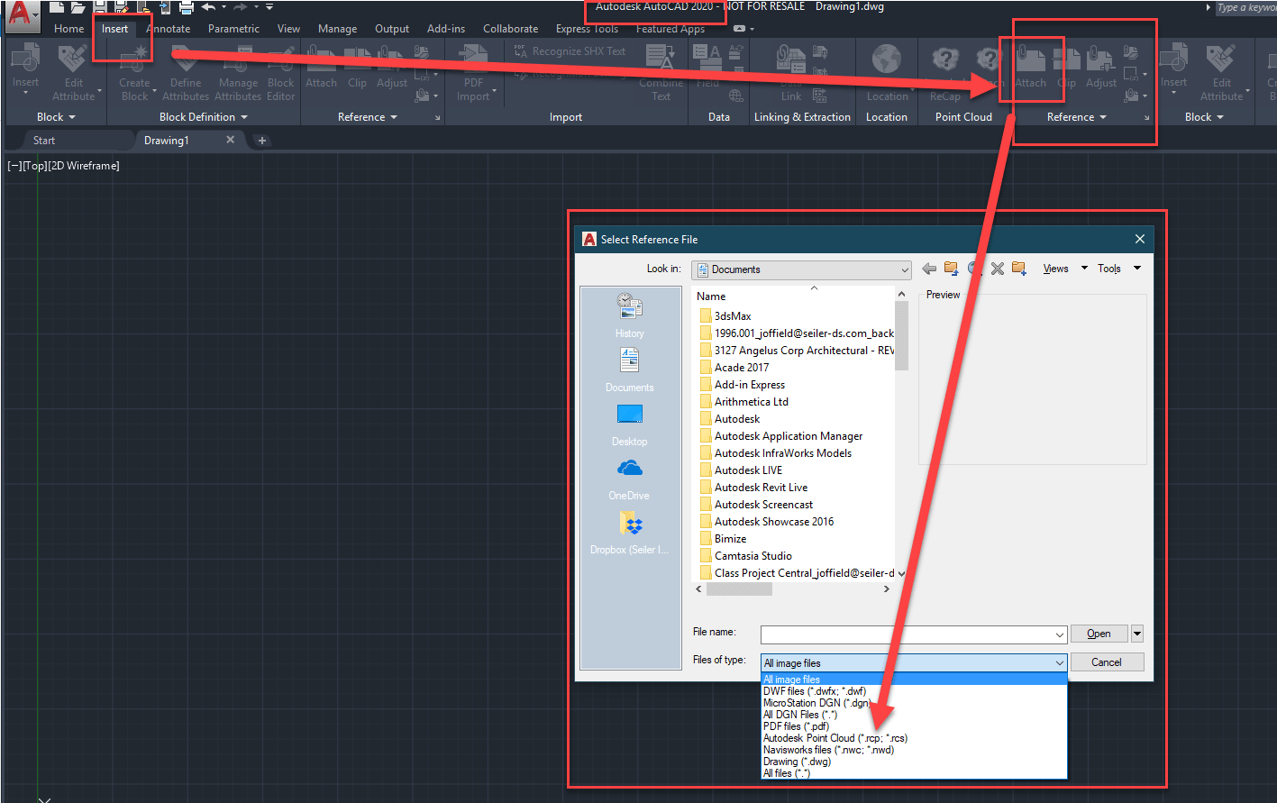 Is your Point Cloud Insert Button Missing? 2020 ACAD, ACAD Arch, ACAD ...