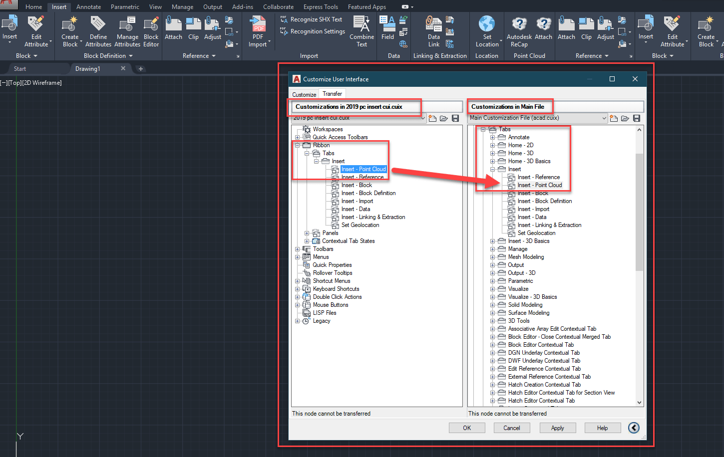 Is your Point Cloud Insert Button Missing? 2020 ACAD, ACAD Arch, ACAD ...